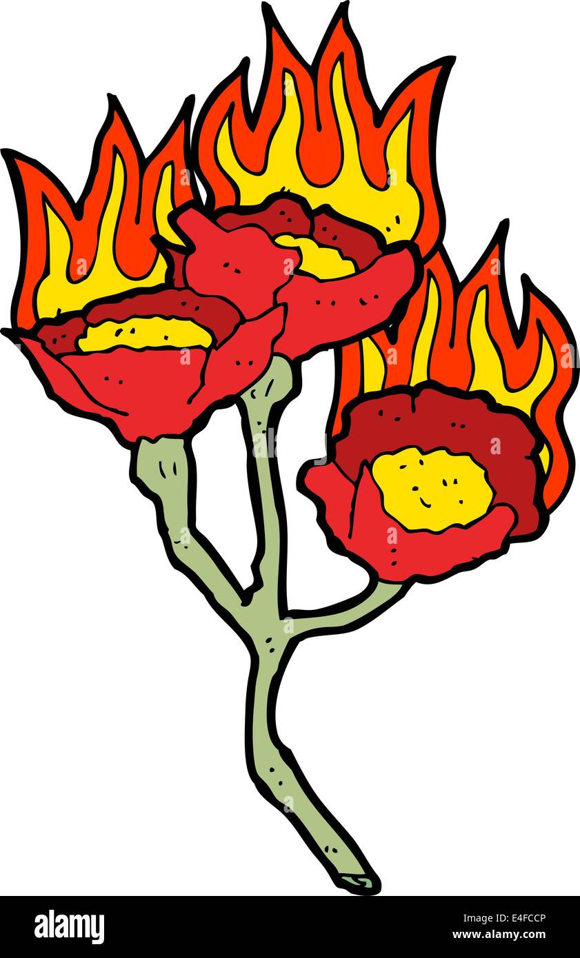 cartoon burning flowers Stock Vector Image & Art - Alamy