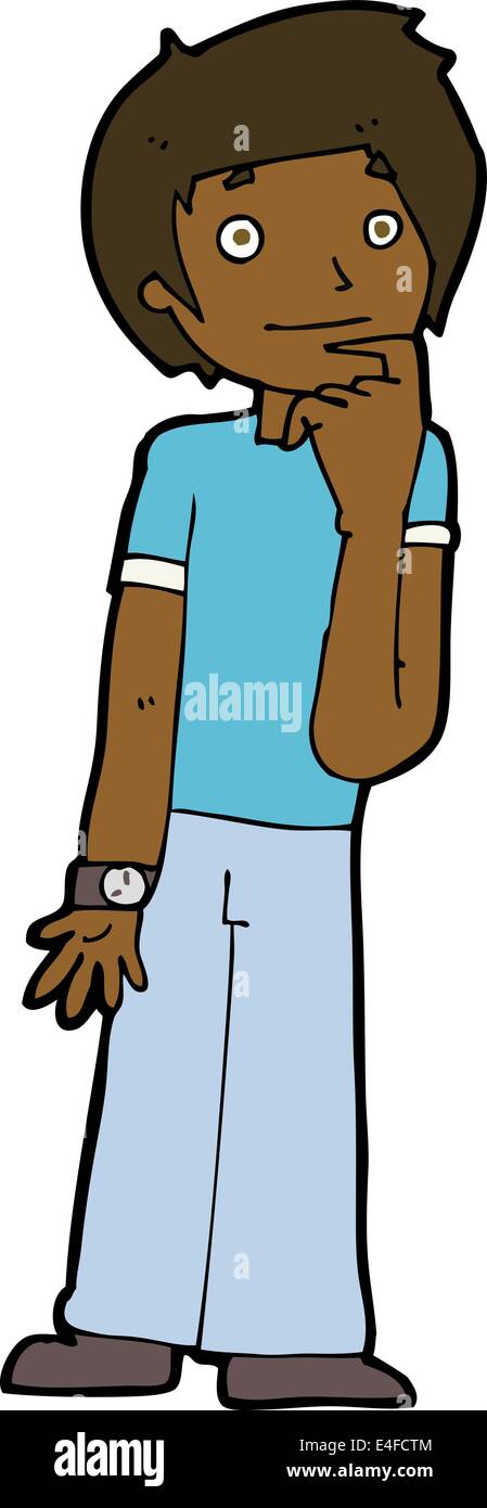 cartoon boy wondering Stock Vector Image & Art - Alamy