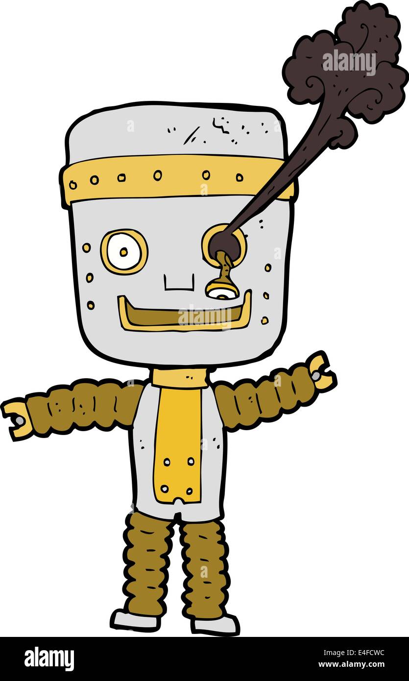 cartoon funny gold robot Stock Vector Image & Art - Alamy