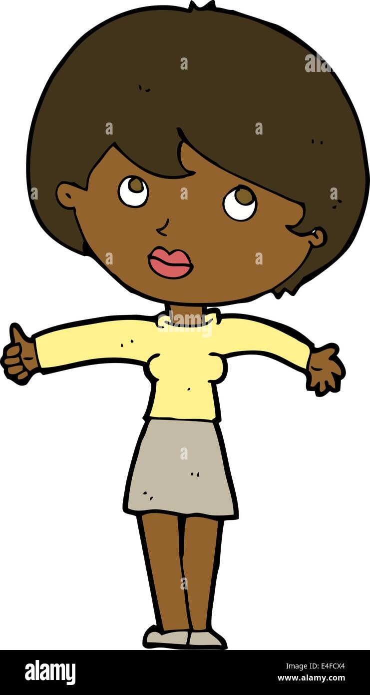 Cartoon woman giving thumbs up hi-res stock photography and images - Alamy