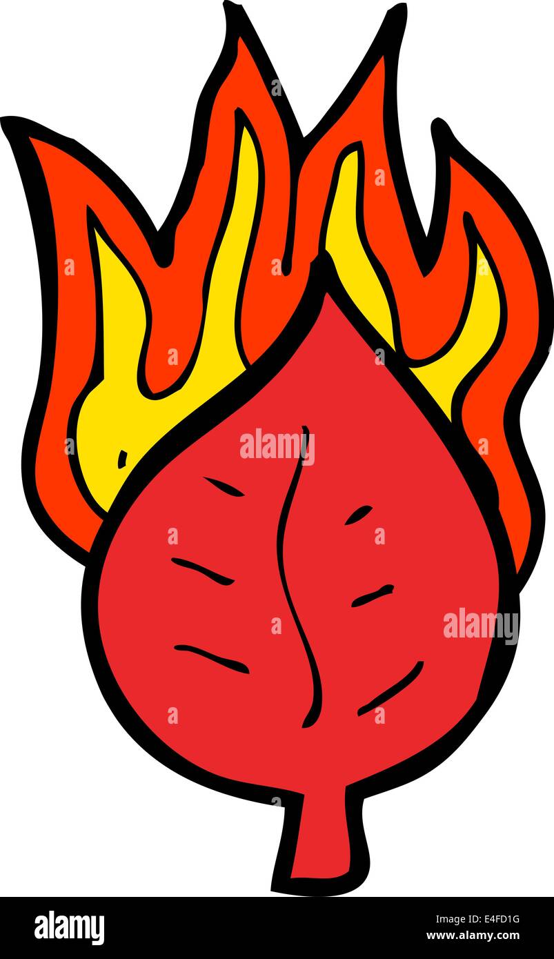 cartoon leaf on fire symbol Stock Vector Image & Art - Alamy