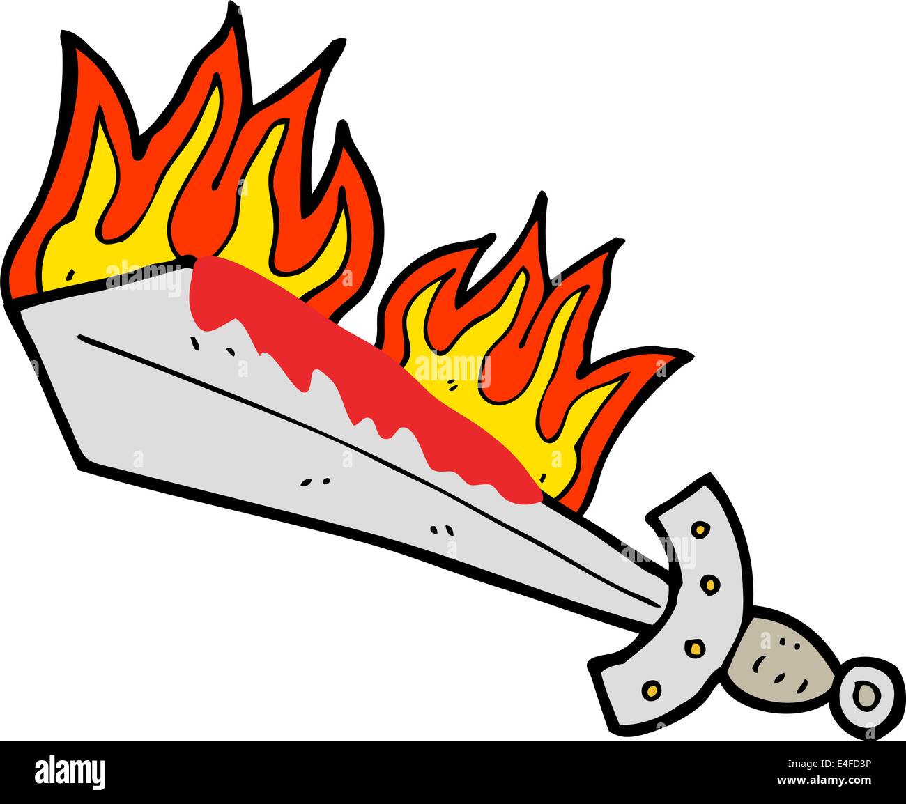 Cartoon flaming sword hi-res stock photography and images - Alamy