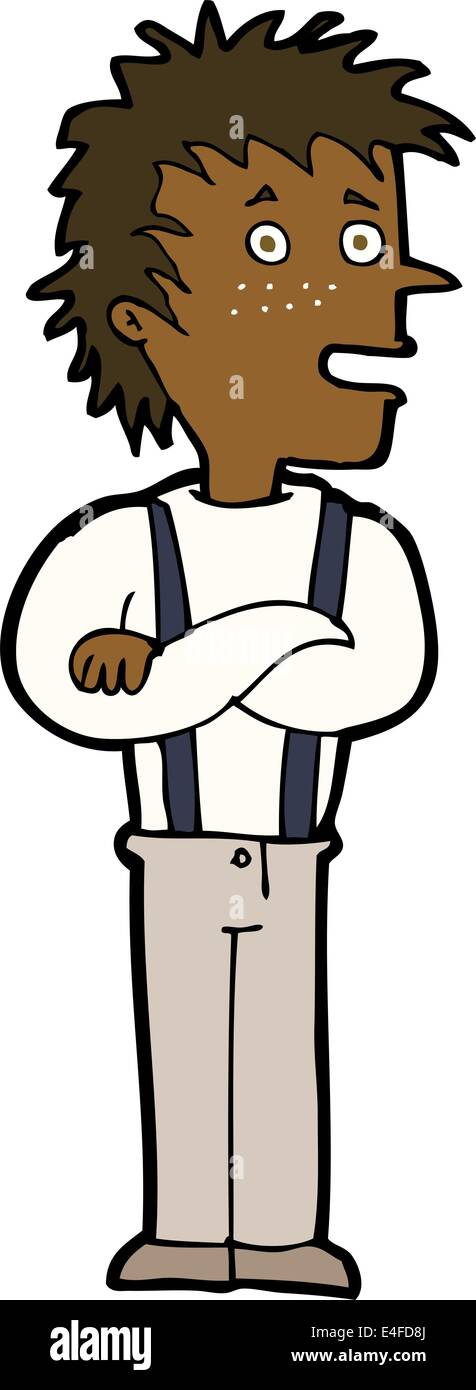 cartoon boy with folded arms Stock Vector Image & Art - Alamy