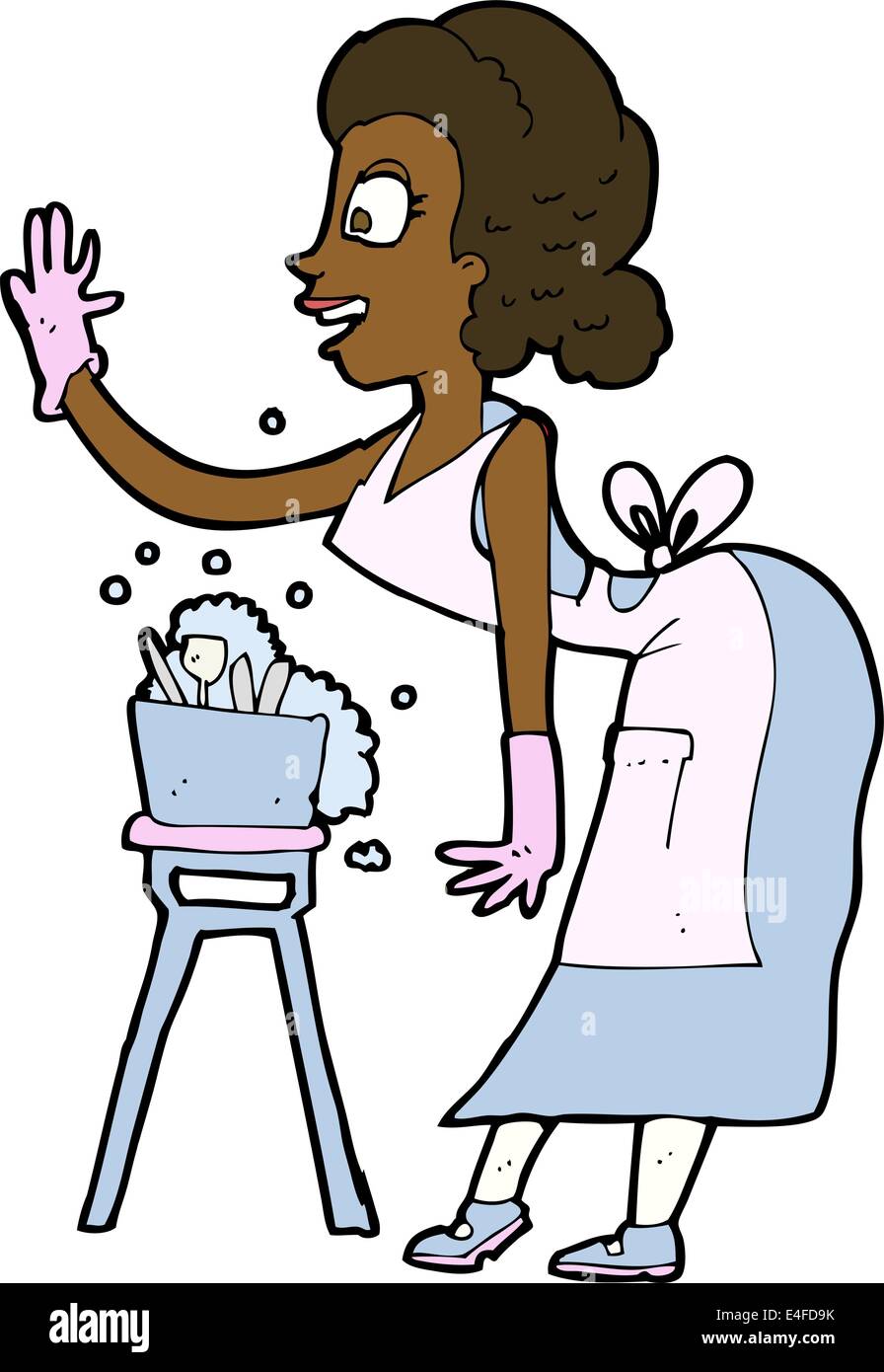 Woman washing dishes retro hi-res stock photography and images - Alamy