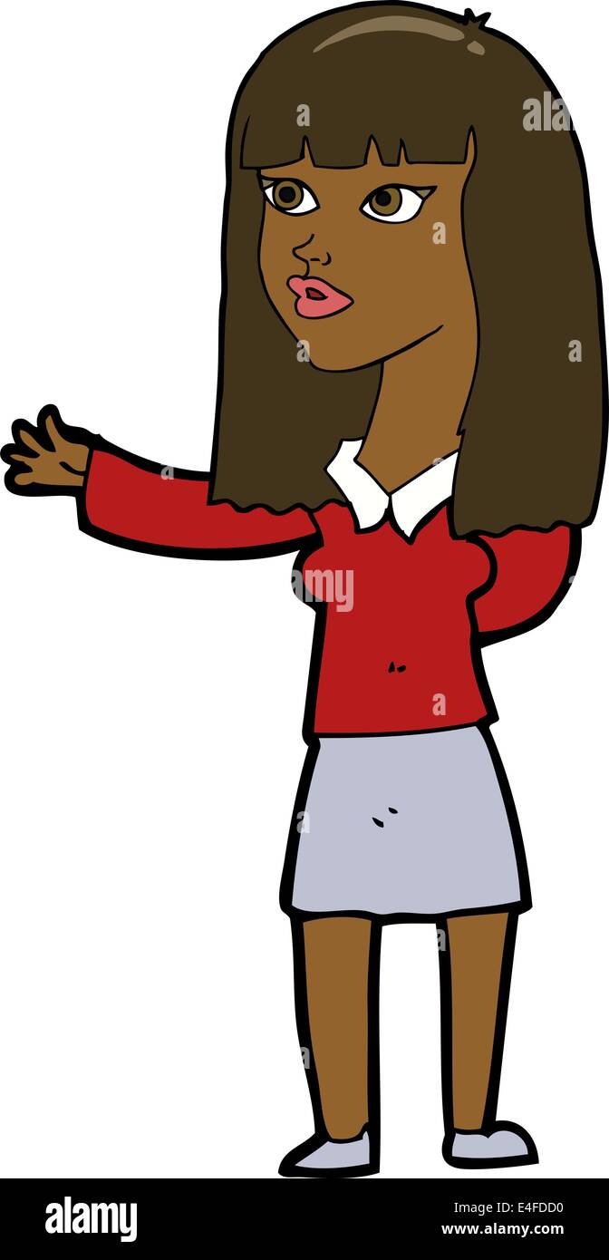 cartoon woman gesturing to show something Stock Vector Image & Art - Alamy