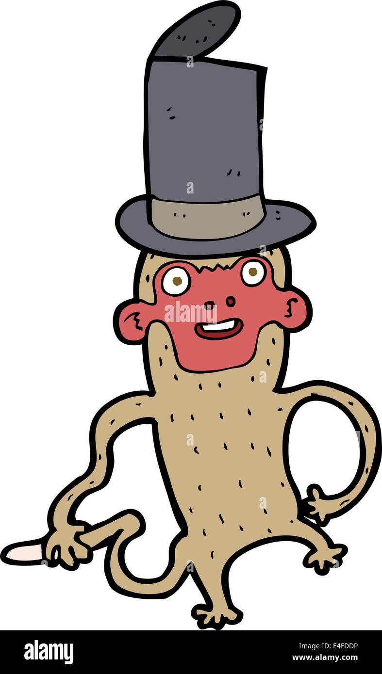 cartoon monkey wearing top hat Stock Vector Image & Art - Alamy