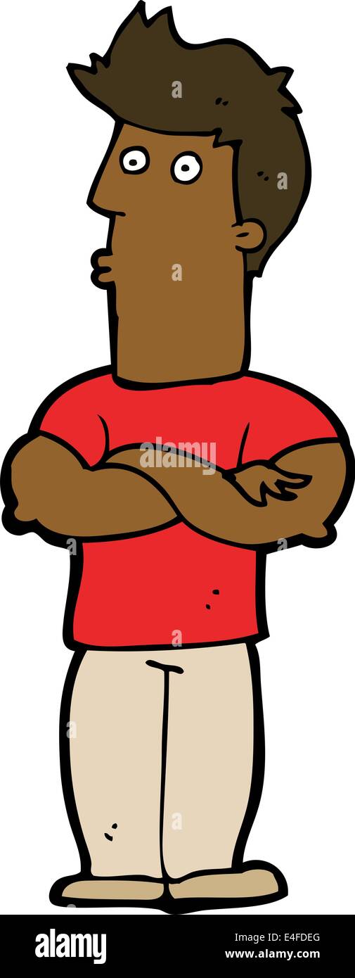 cartoon man with folded arms Stock Vector Image & Art - Alamy