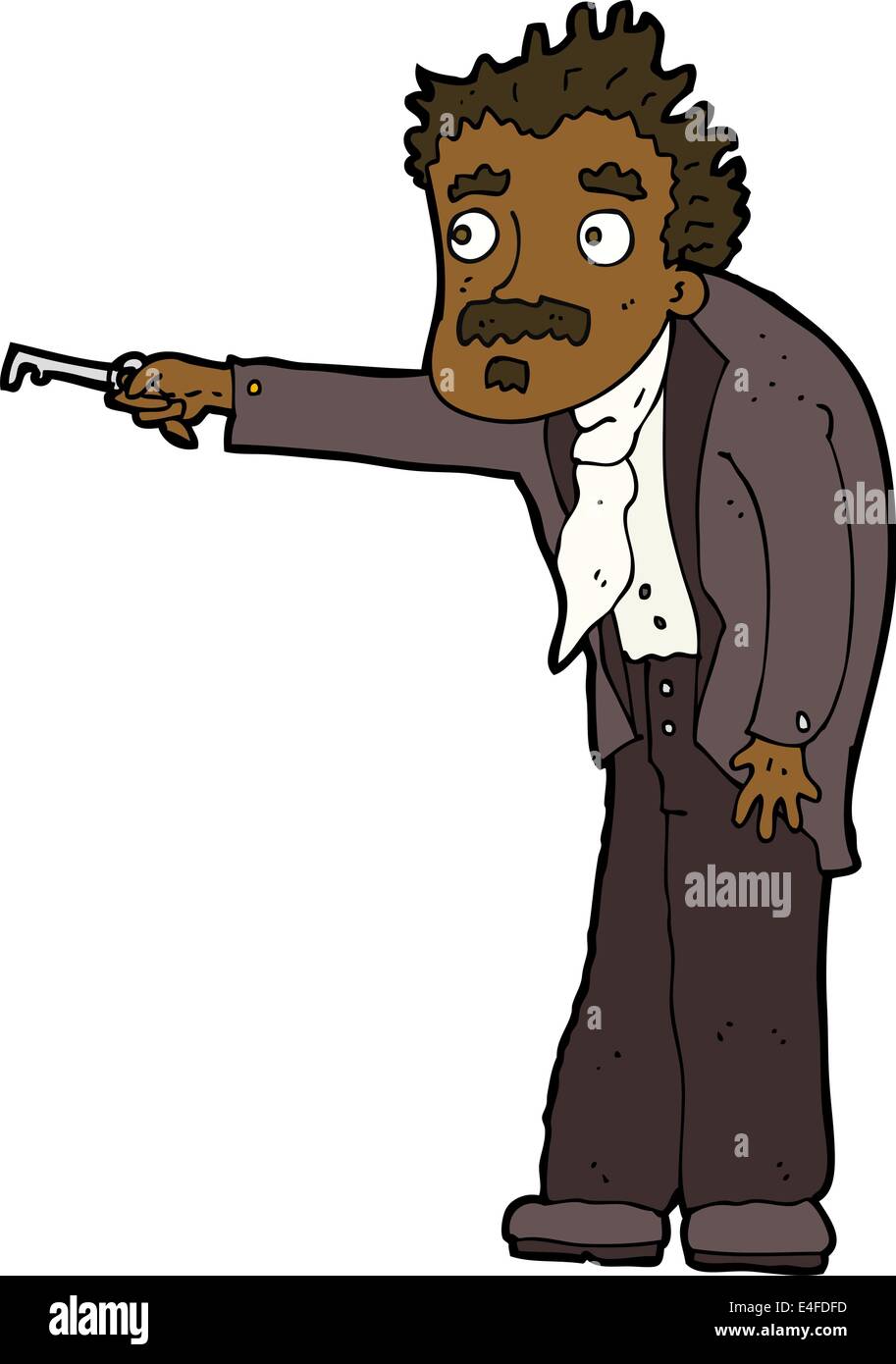 cartoon man trembling with key unlocking Stock Vector Image & Art - Alamy