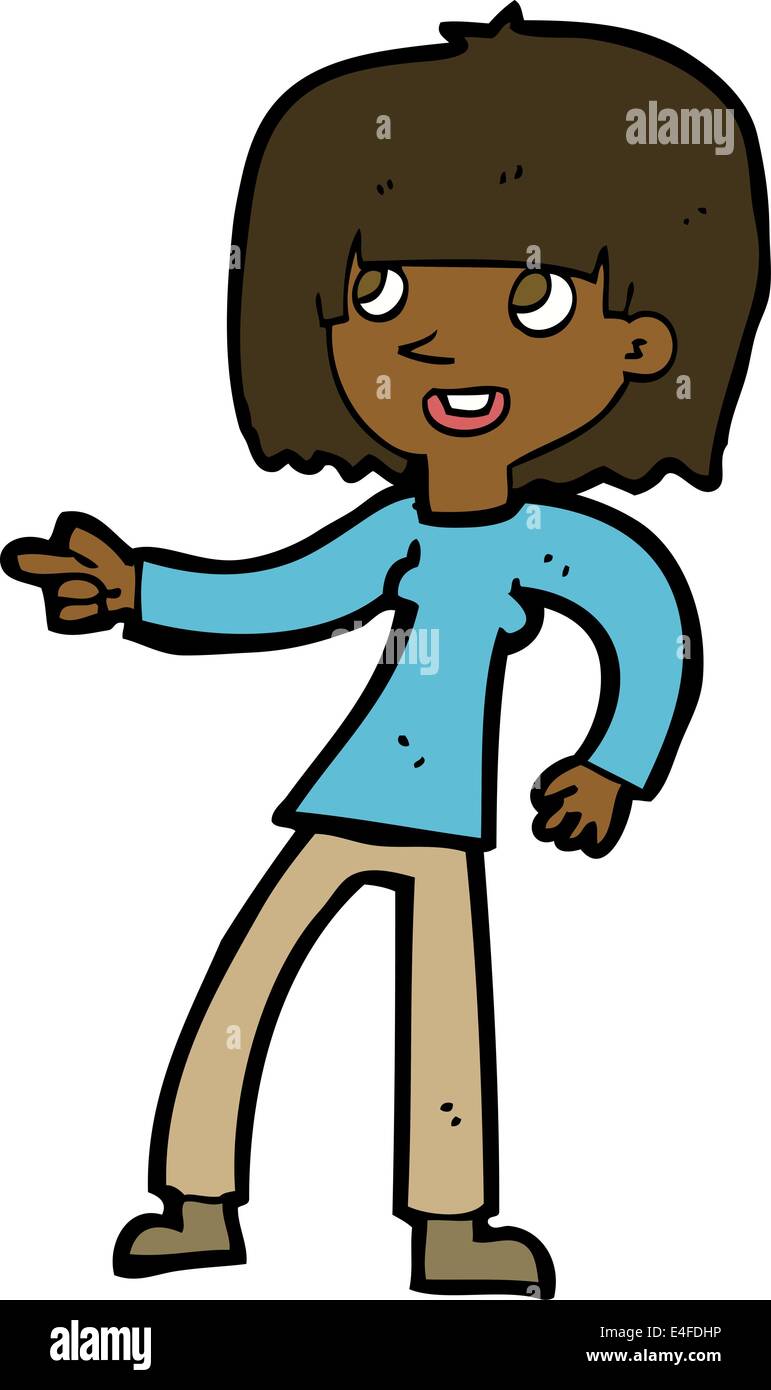 cartoon girl pointing Stock Vector Image & Art - Alamy