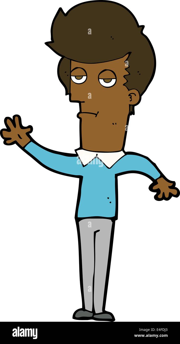 cartoon bored man waving Stock Vector Image & Art - Alamy
