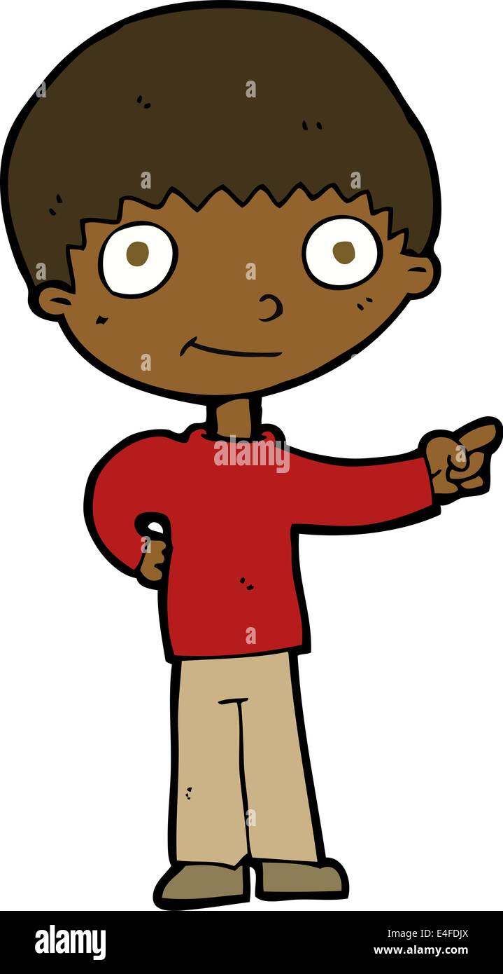 cartoon happy boy pointing Stock Vector Image & Art - Alamy