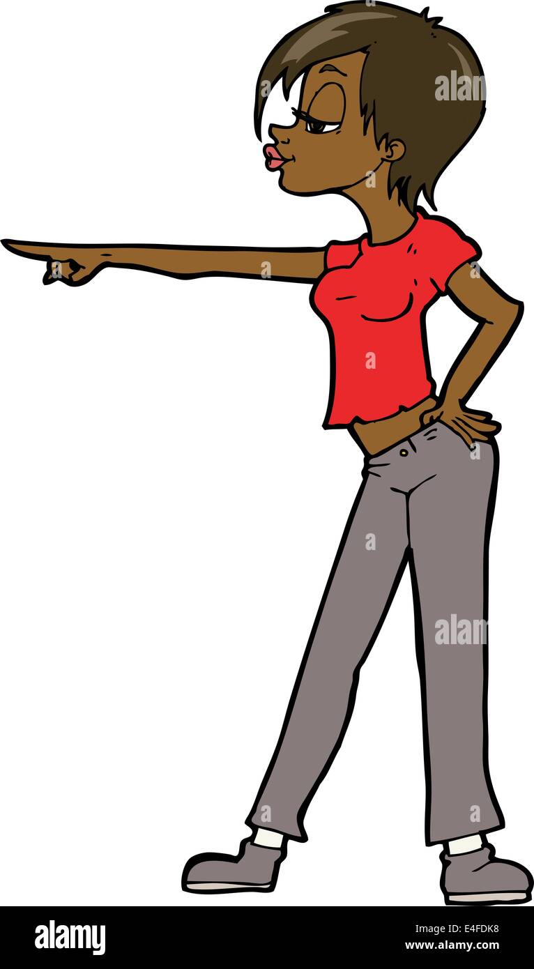 cartoon hip woman pointing Stock Vector Image & Art - Alamy