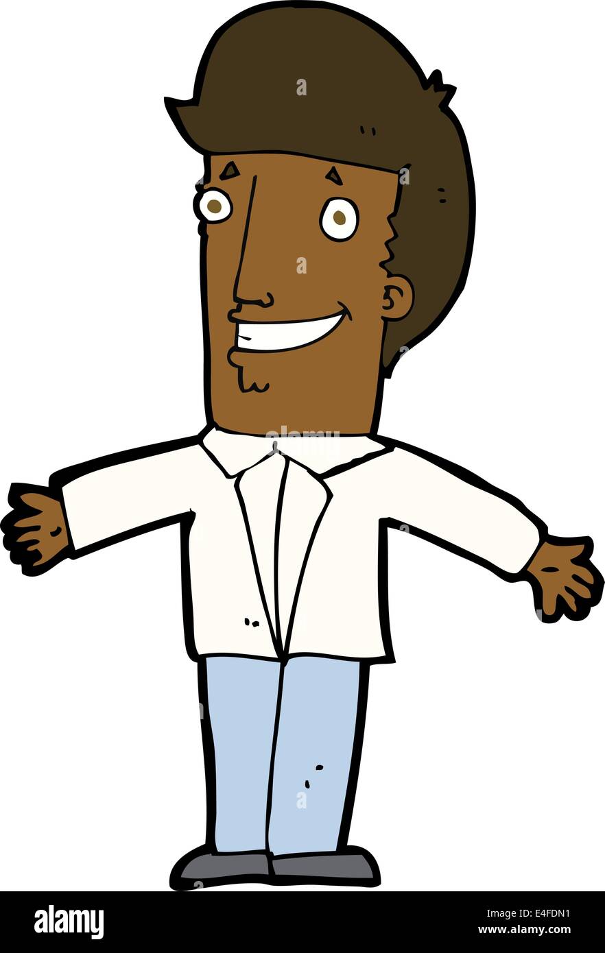 cartoon grinning man with open arms Stock Vector Image & Art - Alamy