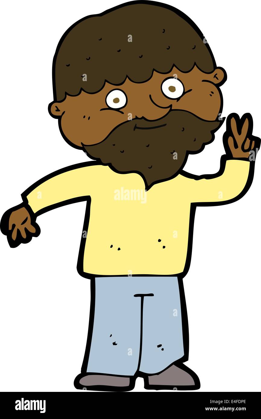 cartoon man giving peace sign Stock Vector Image & Art - Alamy