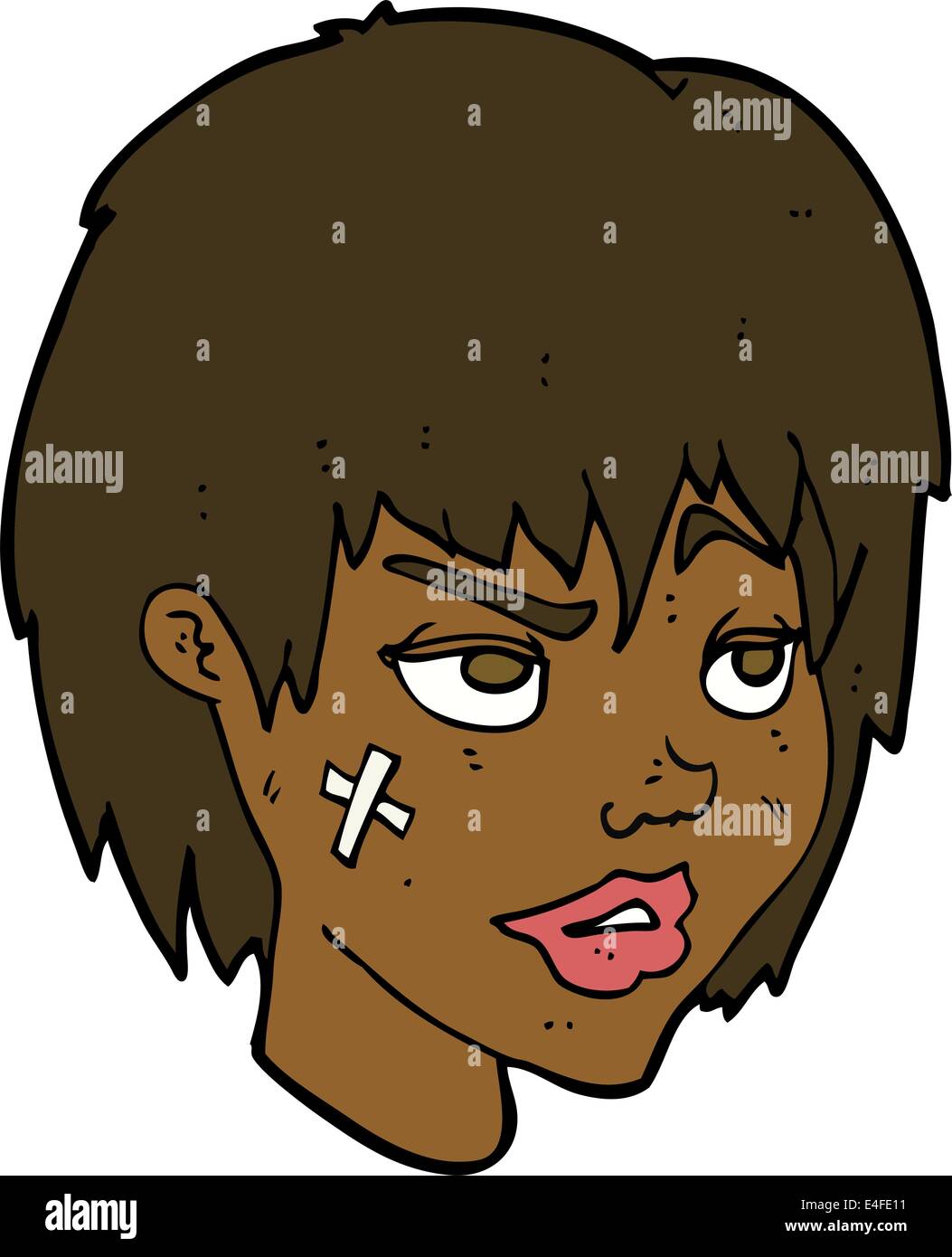 cartoon woman with plaster on face Stock Vector Image & Art - Alamy