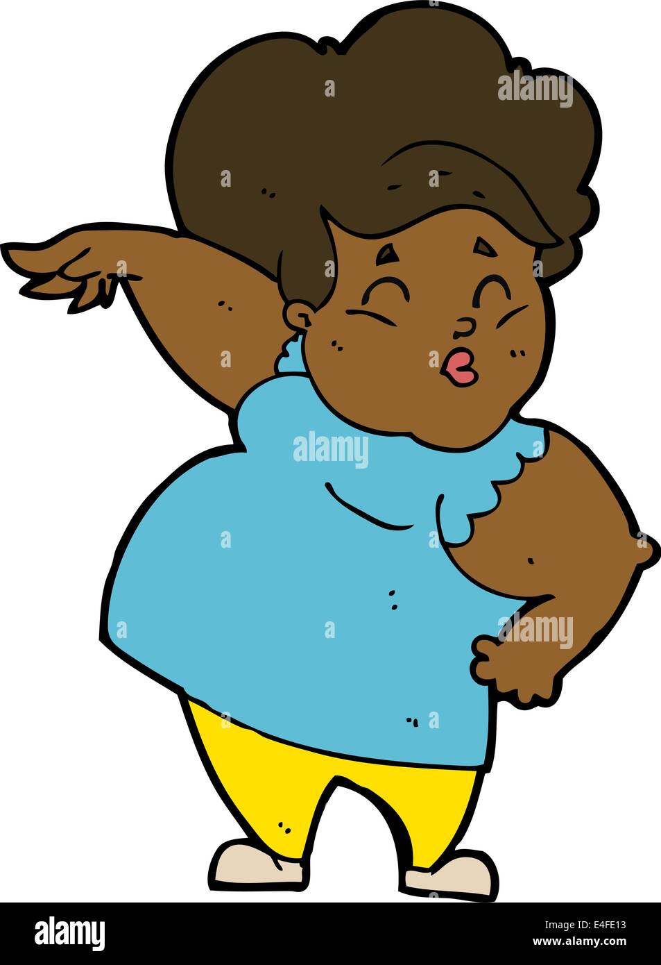 cartoon happy overweight lady Stock Vector Image & Art - Alamy