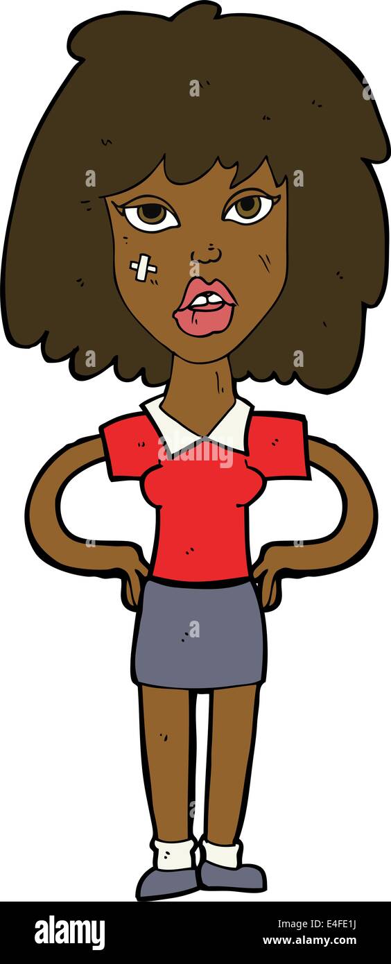 cartoon tough woman Stock Vector Image & Art - Alamy