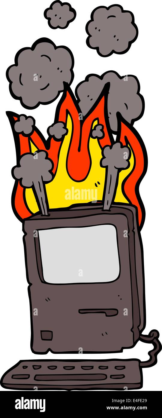 cartoon old computer Stock Vector Image & Art - Alamy