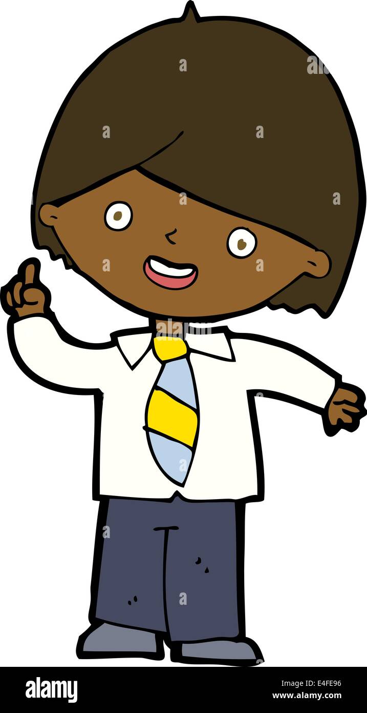cartoon school boy answering question Stock Vector Image & Art - Alamy