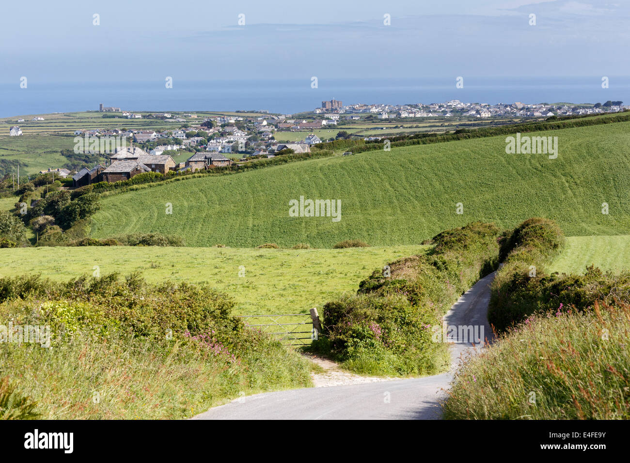 Cornwall traffic narrow road hi-res stock photography and images - Alamy