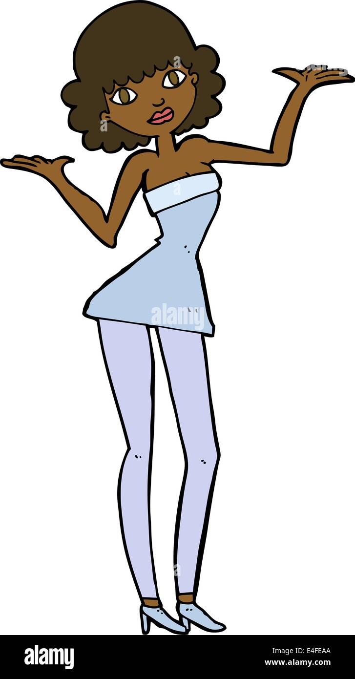 cartoon woman in cocktail dress Stock Vector Image & Art - Alamy
