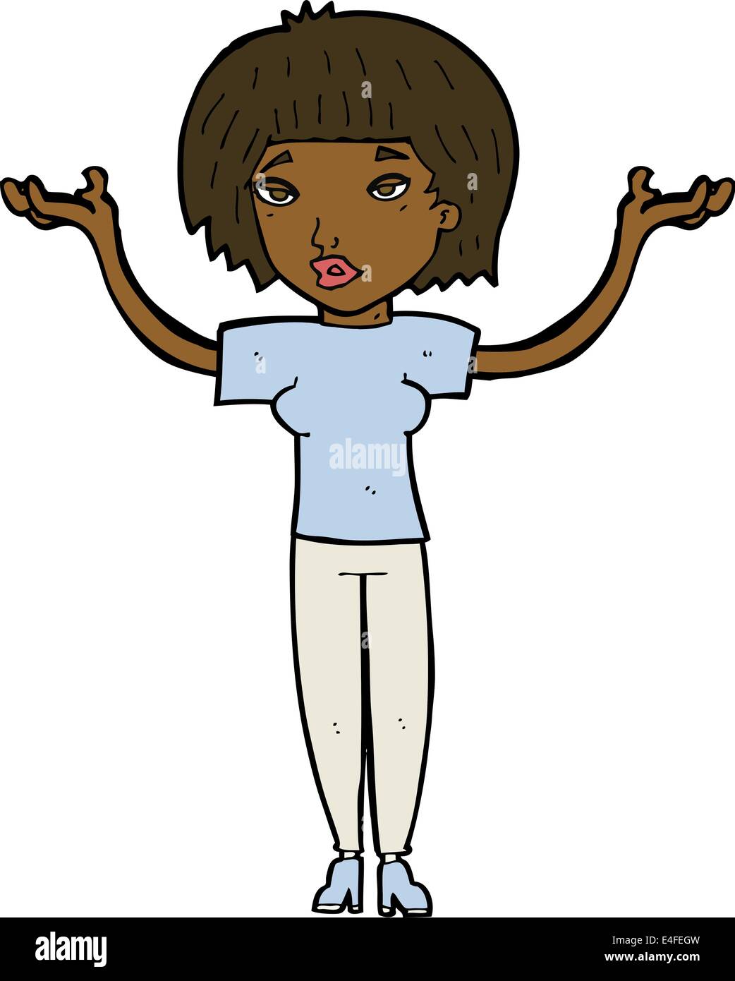 cartoon woman shrugging shoulders Stock Vector Image & Art - Alamy