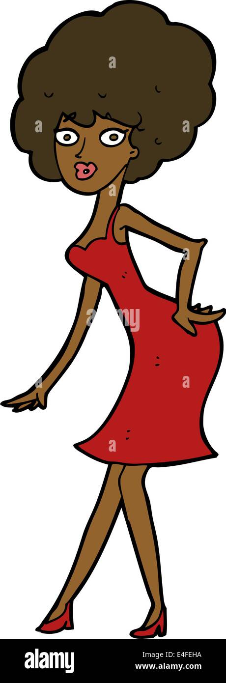 cartoon woman posing in dress Stock Vector Image & Art - Alamy
