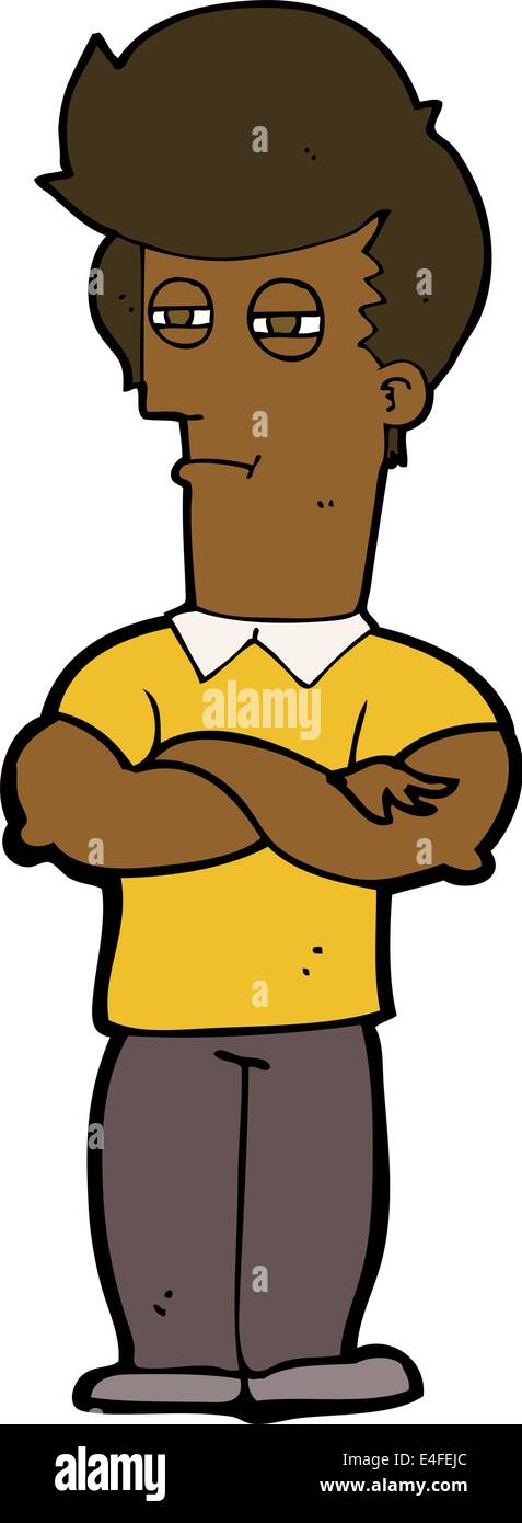 cartoon man with folded arms Stock Vector Image & Art - Alamy