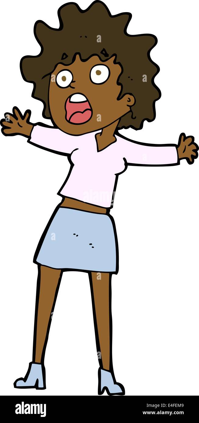 cartoon frightened woman Stock Vector Image & Art - Alamy