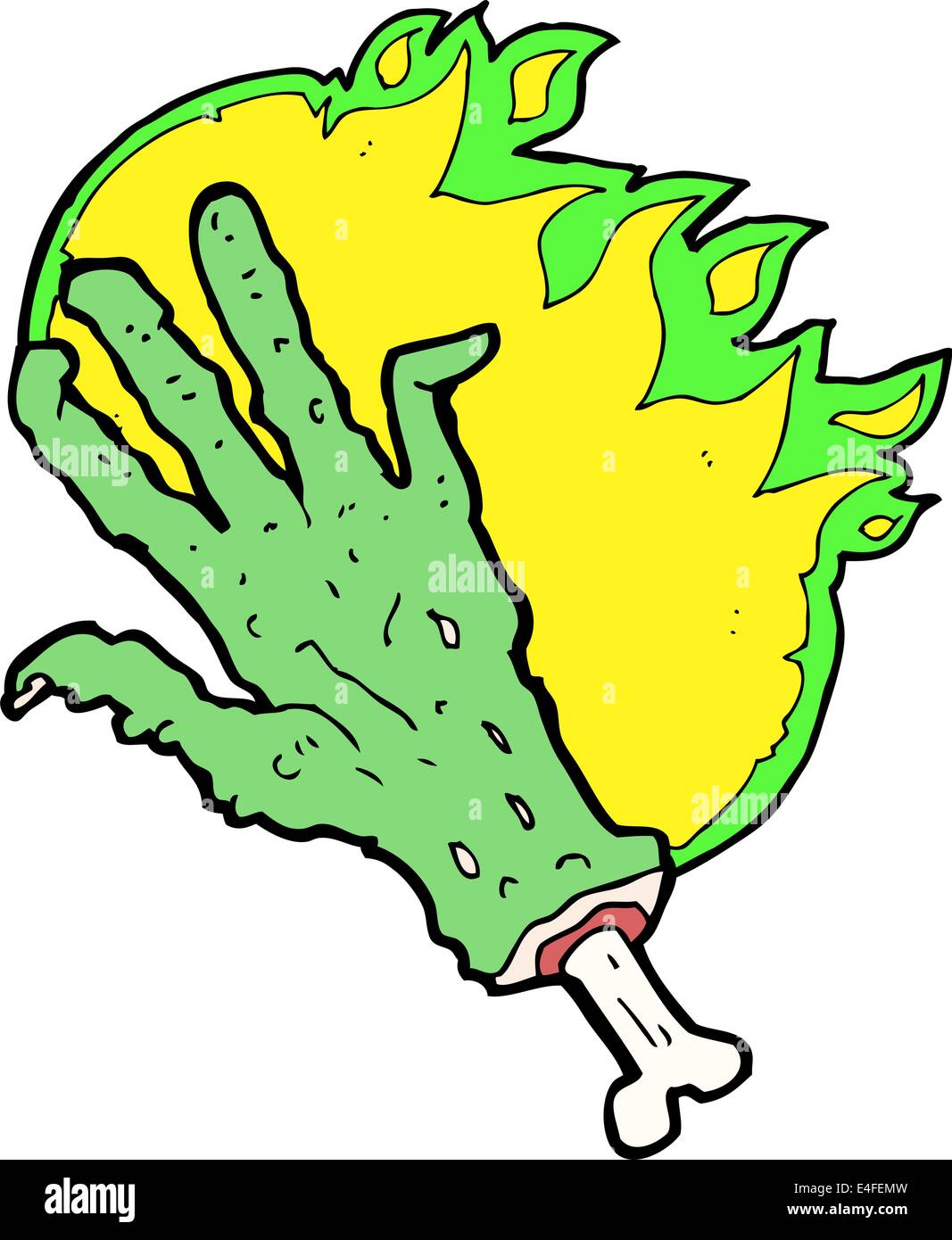 cartoon gross flaming zombie hand Stock Vector Image & Art - Alamy