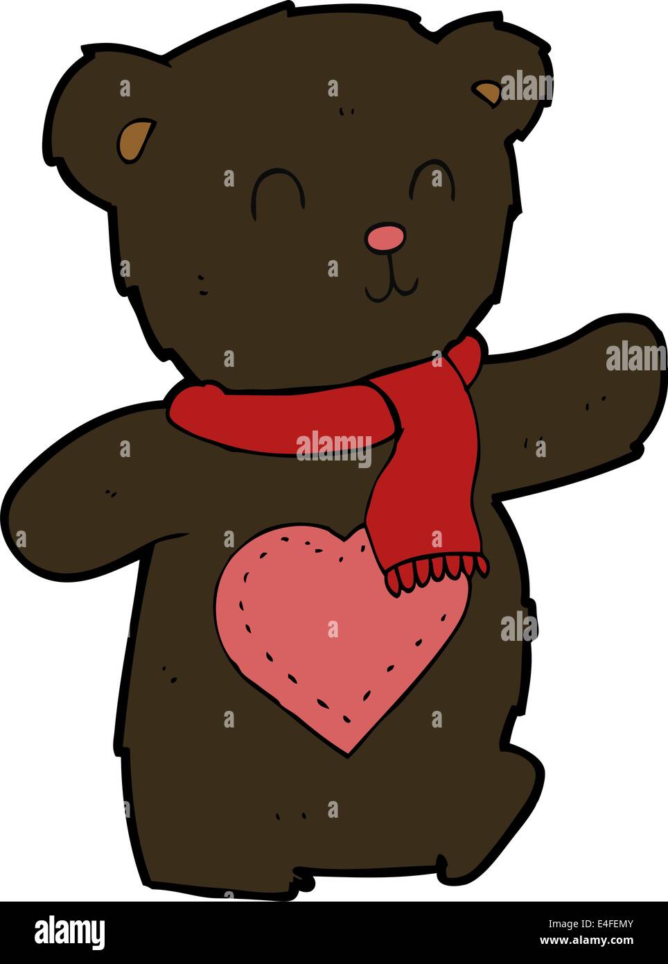cartoon white teddy bear with love heart Stock Vector Image & Art - Alamy