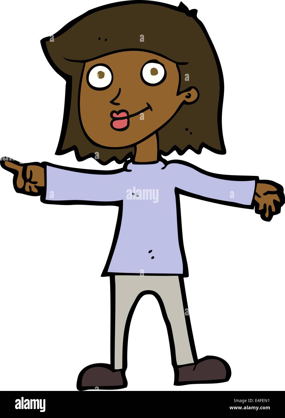 cartoon happy woman pointing Stock Vector Image & Art - Alamy