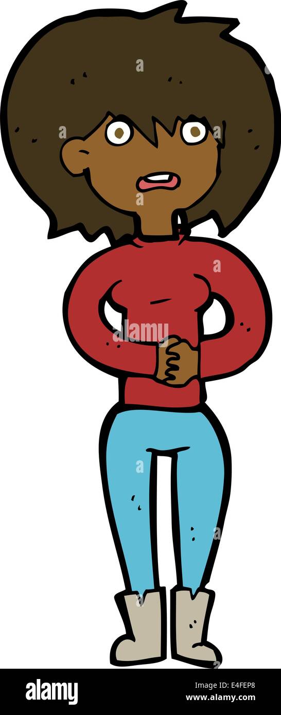 cartoon worried woman Stock Vector Image & Art - Alamy