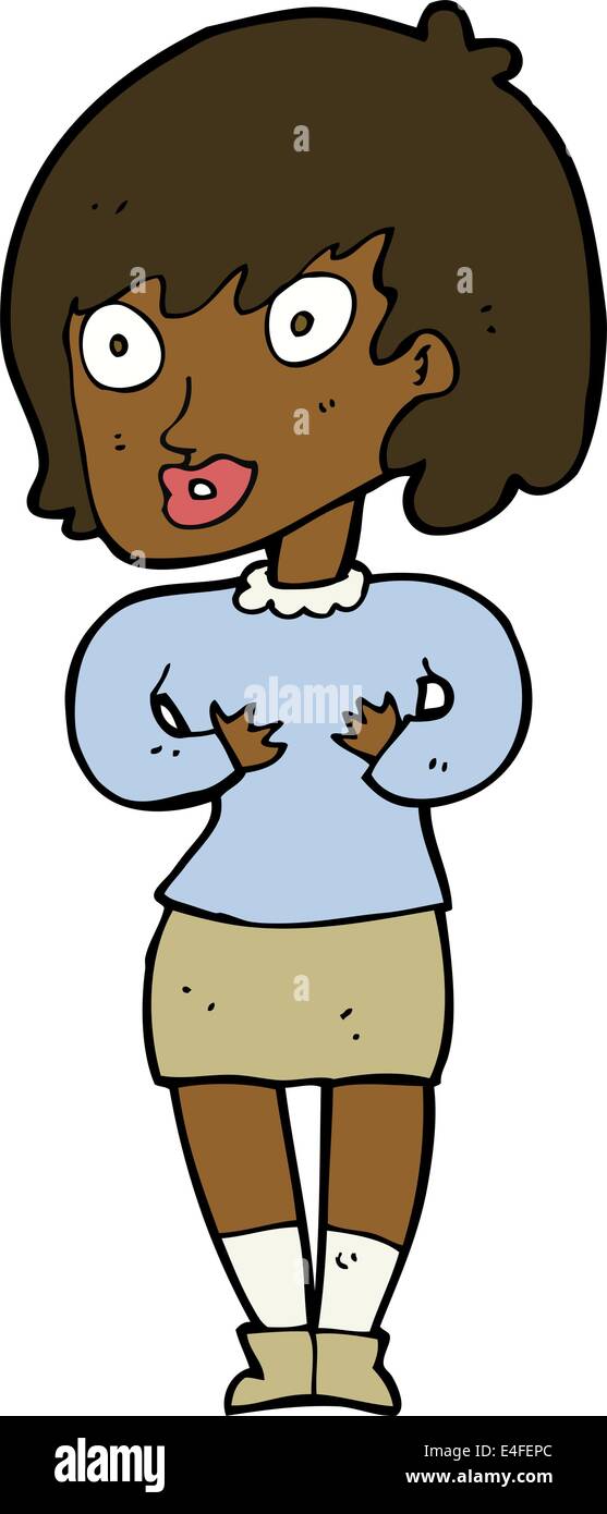 cartoon woman making Who Me? gesture Stock Vector Image & Art - Alamy