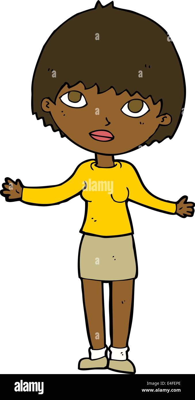 cartoon woman shrugging Stock Vector Image & Art - Alamy
