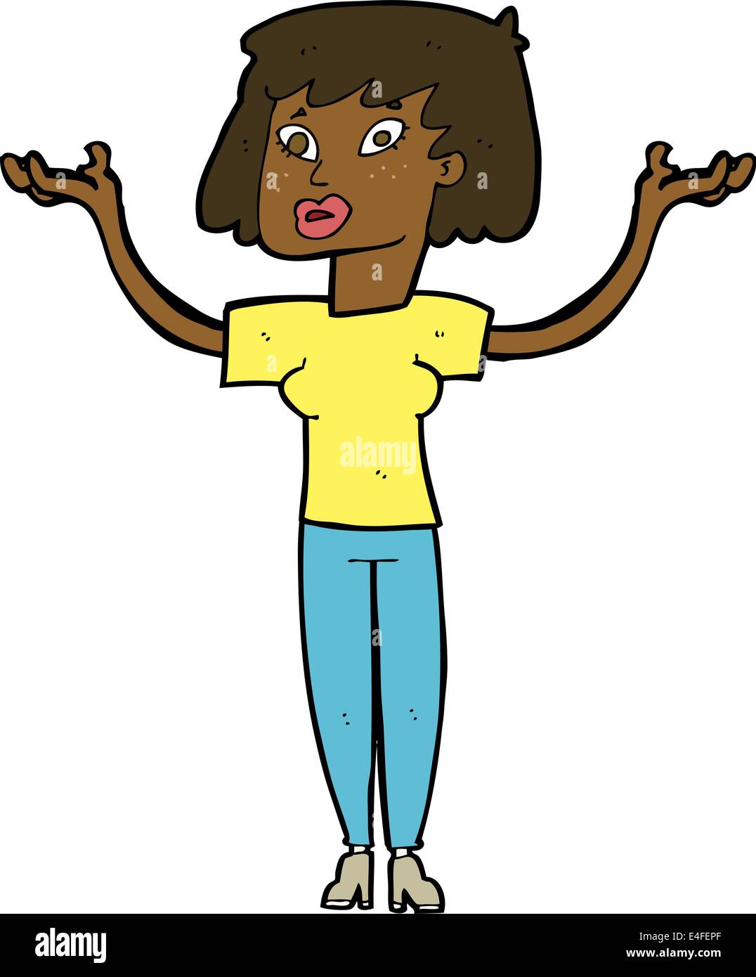 cartoon woman holding up hands Stock Vector Image & Art - Alamy