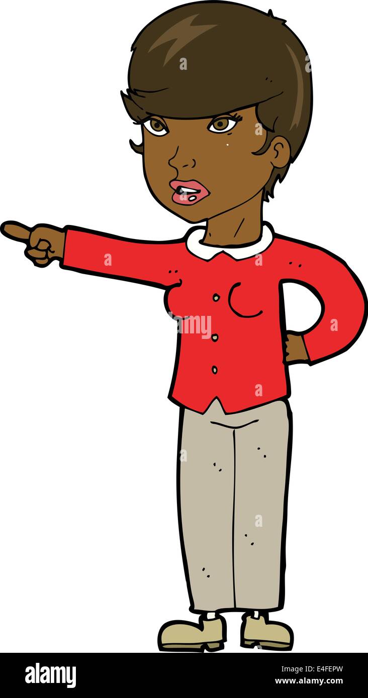 cartoon woman pointing finger of blame Stock Vector Image & Art - Alamy