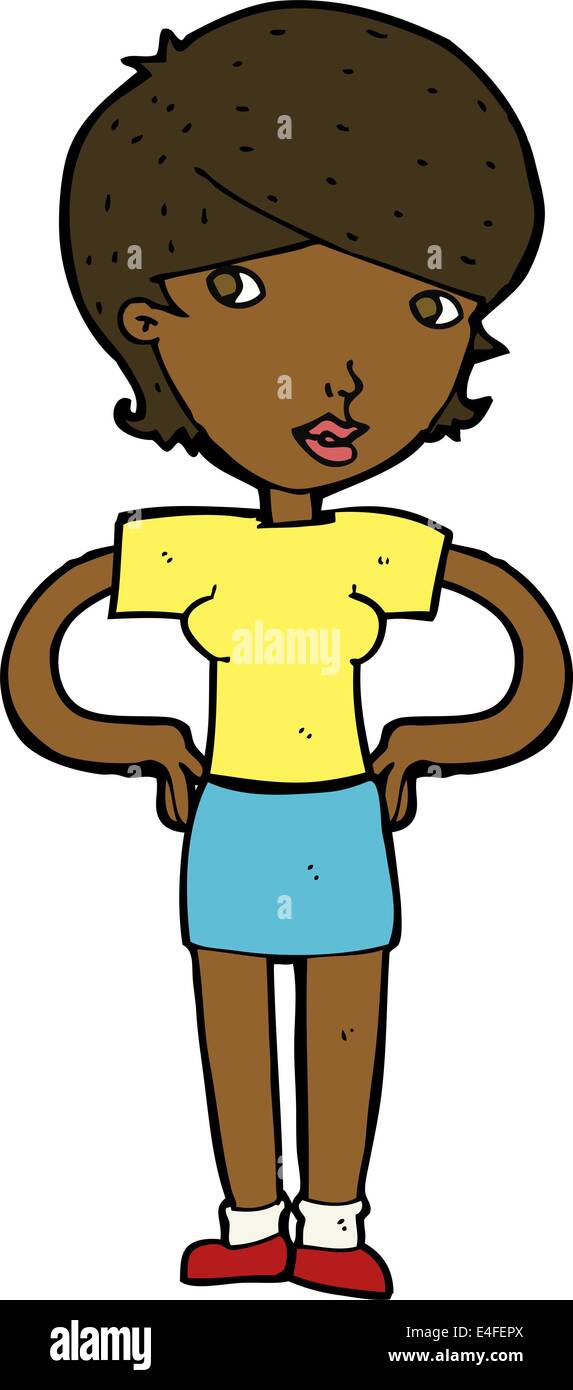 cartoon woman with hands on hips Stock Vector Image & Art - Alamy