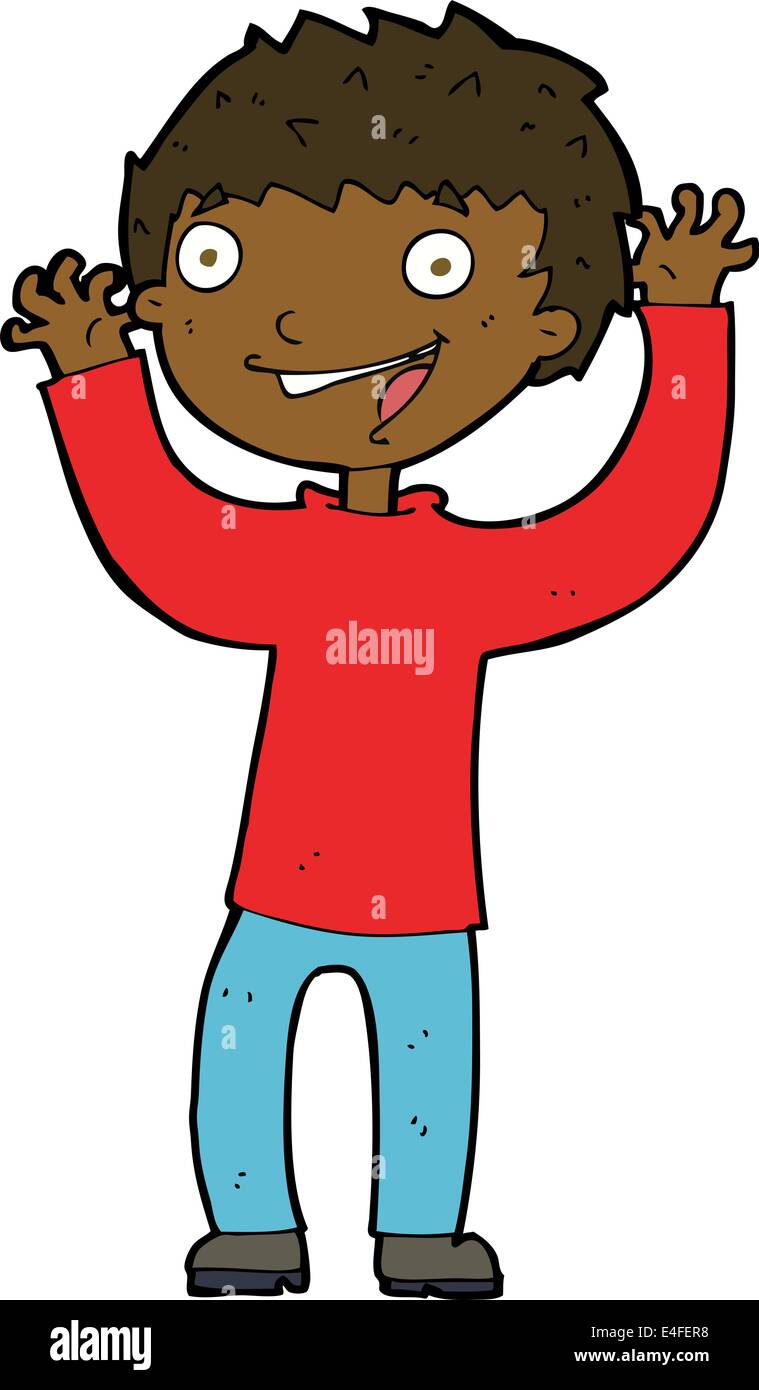 cartoon excited boy Stock Vector Image & Art - Alamy