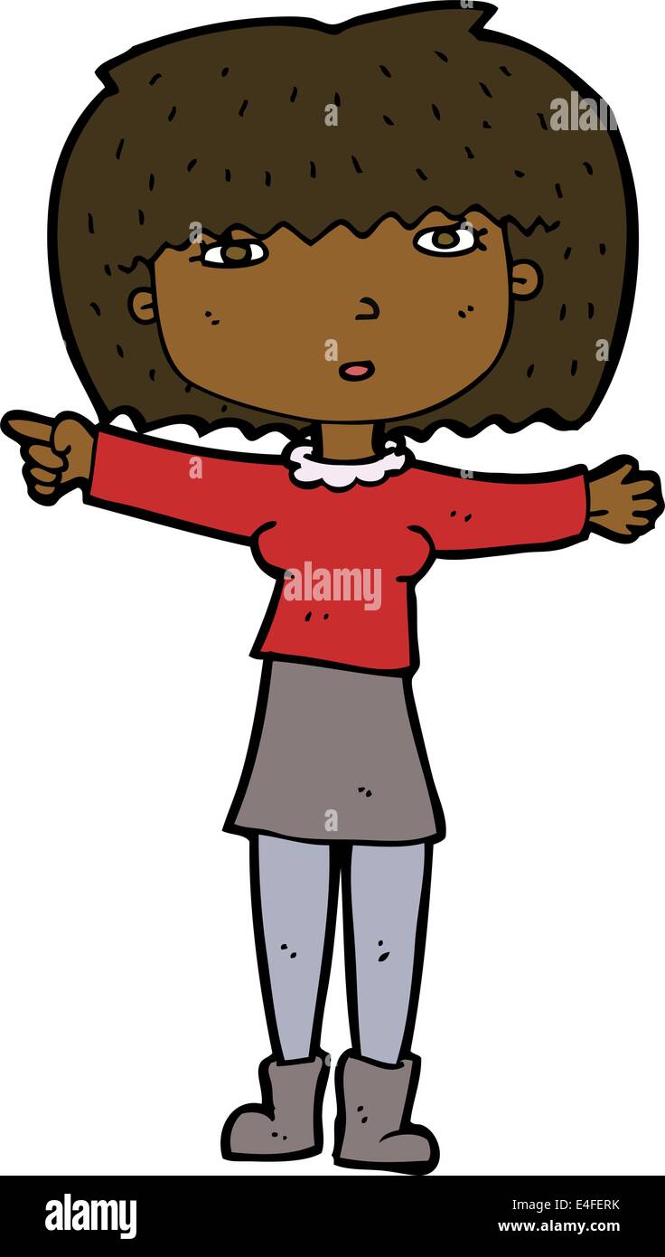 cartoon girl pointing Stock Vector Image & Art - Alamy