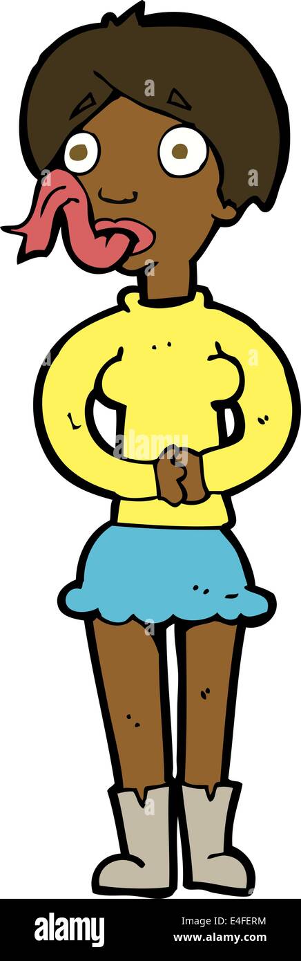cartoon woman with snake tongue Stock Vector Image & Art - Alamy