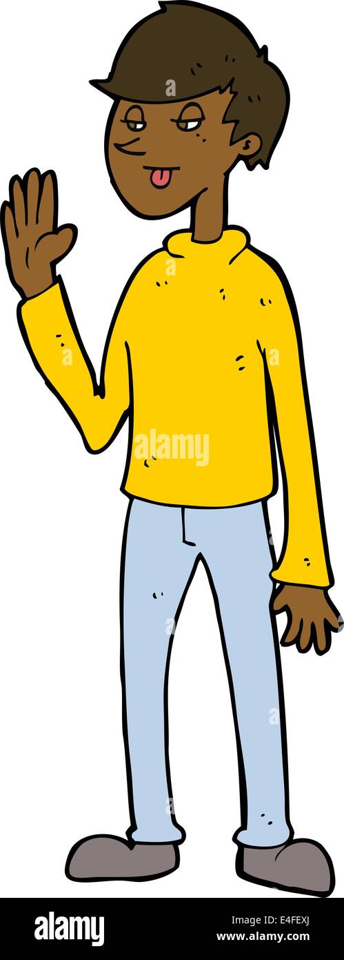 cartoon waving man Stock Vector Image & Art - Alamy