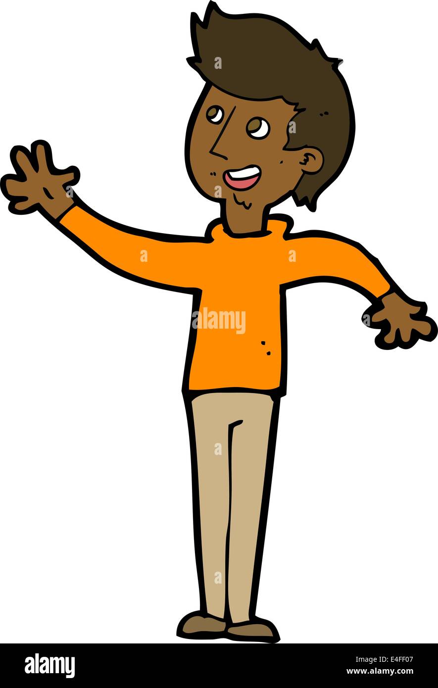 cartoon man waving Stock Vector Image & Art - Alamy