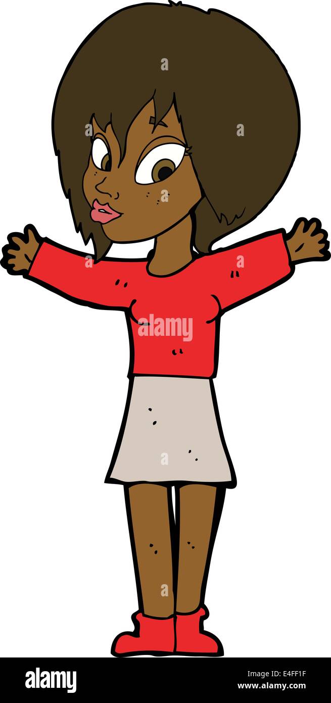cartoon woman with open arms Stock Vector Image & Art - Alamy