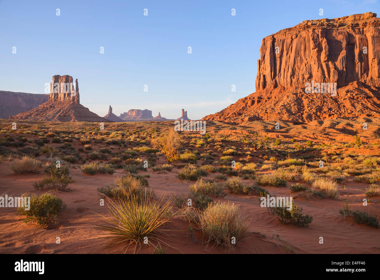 Monument Valley, Merrick Butte and West Mittern. Arizona, USA Stock ...