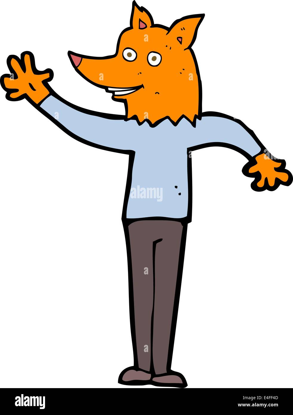 cartoon waving fox man Stock Vector Image & Art - Alamy