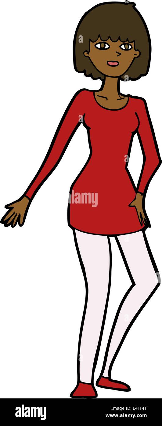 cartoon woman in dress Stock Vector Image & Art - Alamy