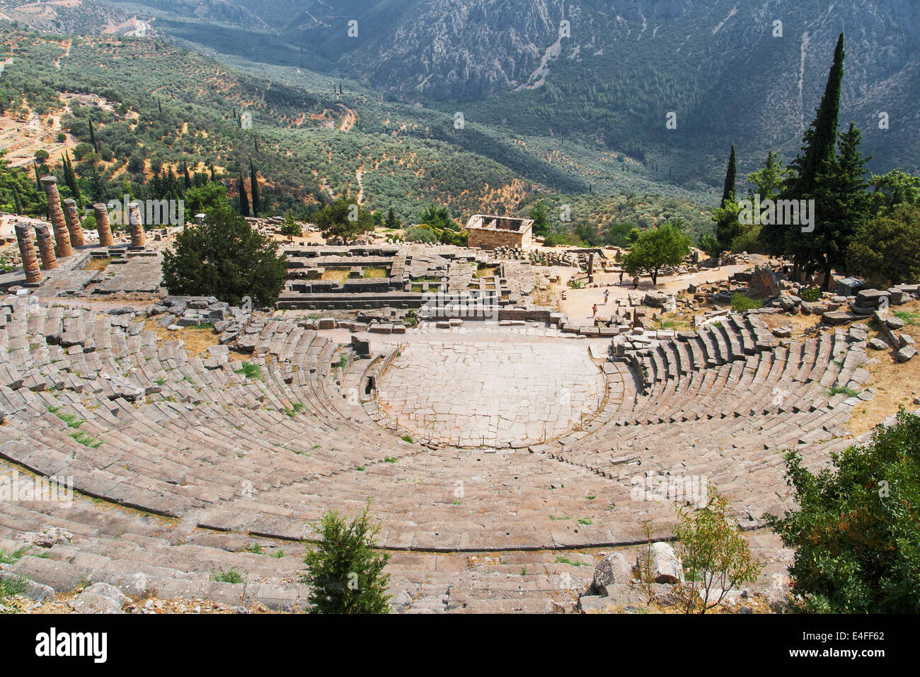 Theatre at the Sanctuary of Apollo in Delphi, Phocis, Greece Stock ...