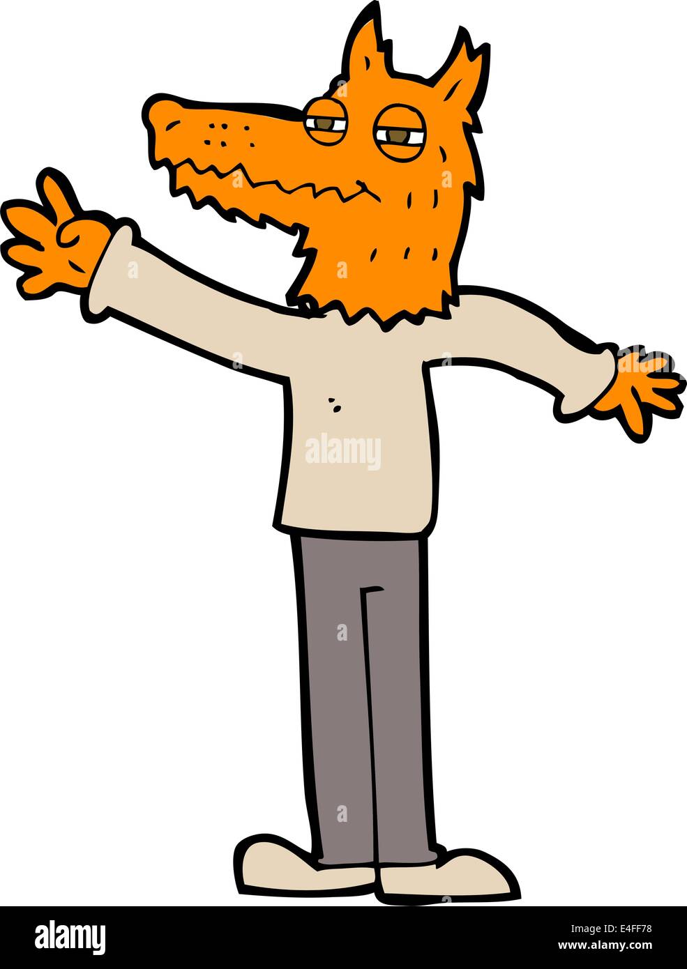 cartoon waving fox man Stock Vector Image & Art - Alamy