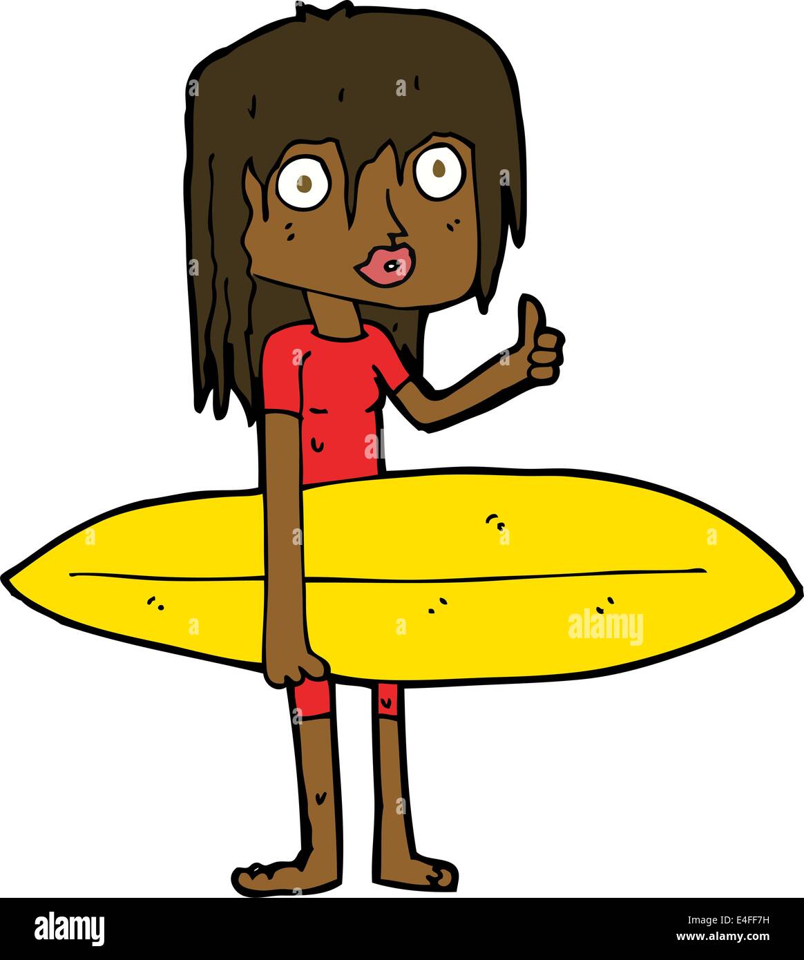 cartoon surfer girl Stock Vector Image & Art - Alamy